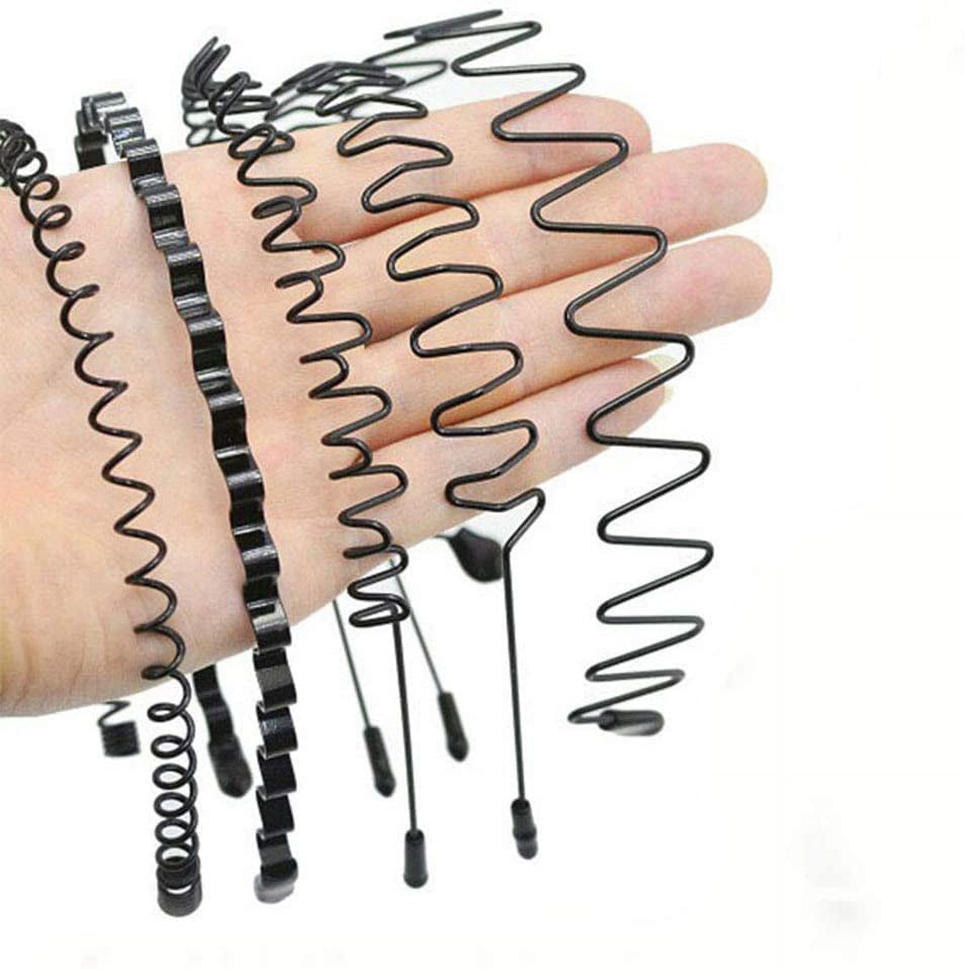 Metal Headbands, 5/13 pcs Unisex Black Metal Spiral Wave Headband, Men ...