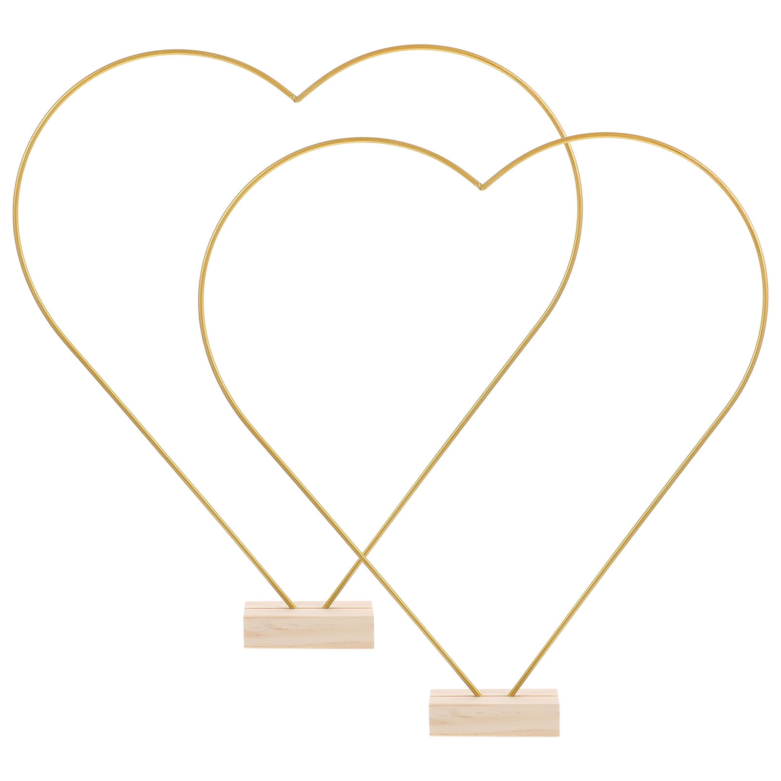 Metal Heart Hoop Centerpiece with Wooden Stand for Table Wedding Decor ...