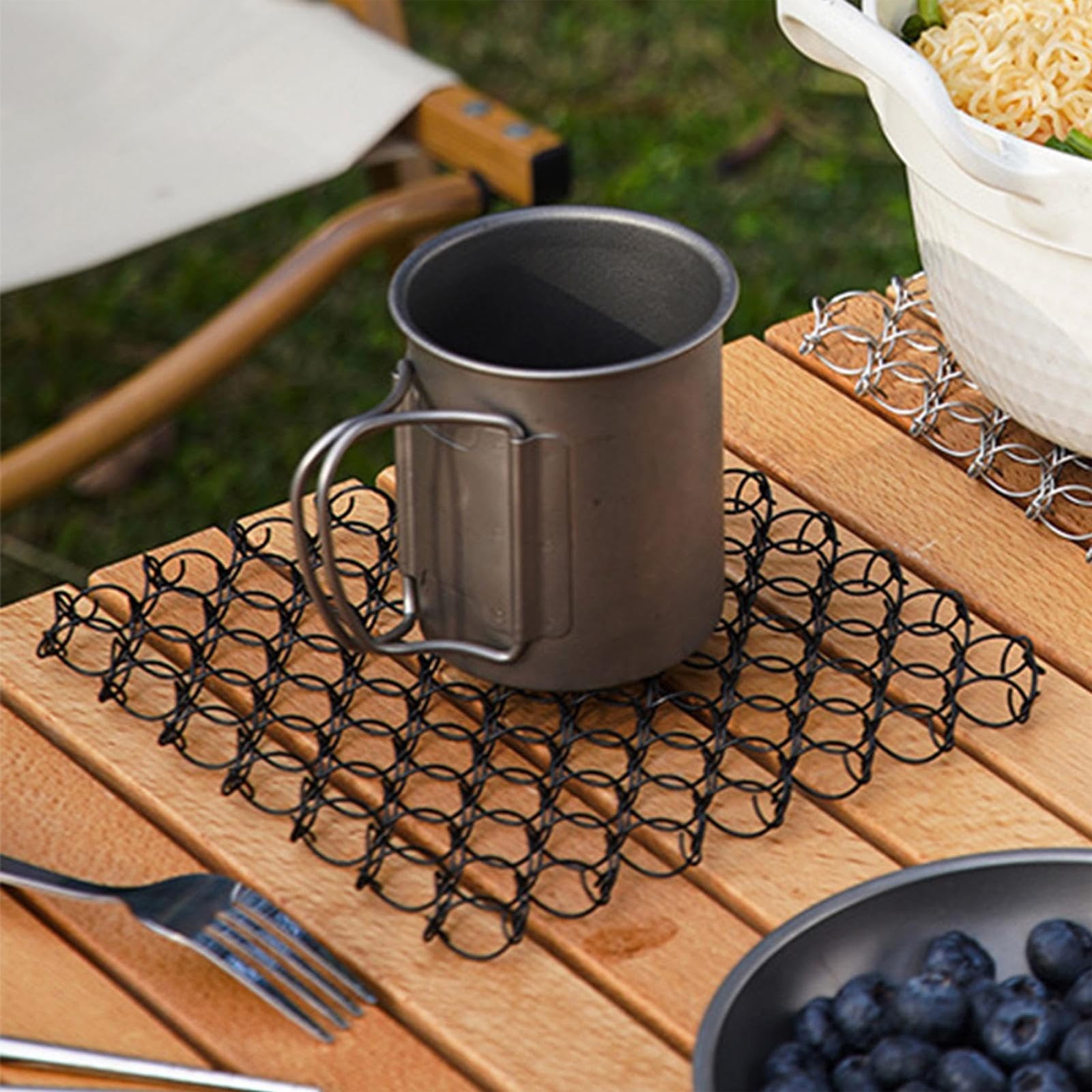 Metal Heat-Resistant Stainless Steel Mat, Hot Pot Holder With Spring ...