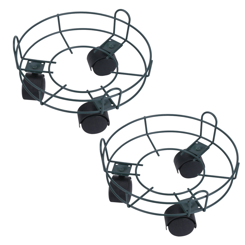 Metal Heavy Duty Movable Flower Pot Tray Potted Stand Round Flower Pot ...