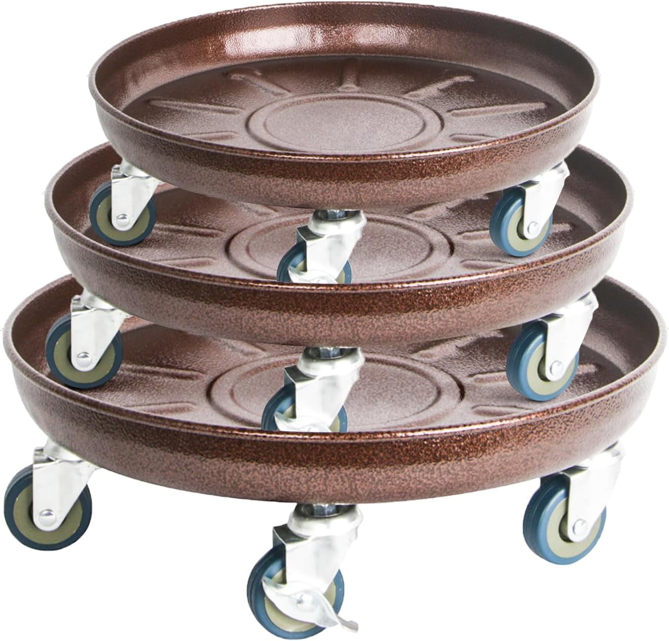Metal Heavy Duty Plant Caddy Round Flower Pot Mover, 3 Pack Mixed of 14 ...