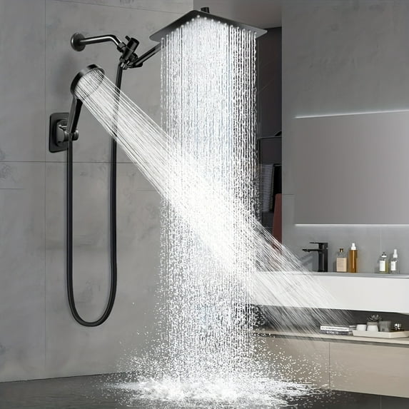 All Metal High Pressure Rainfall 12 Inch Shower Head/Handheld ...