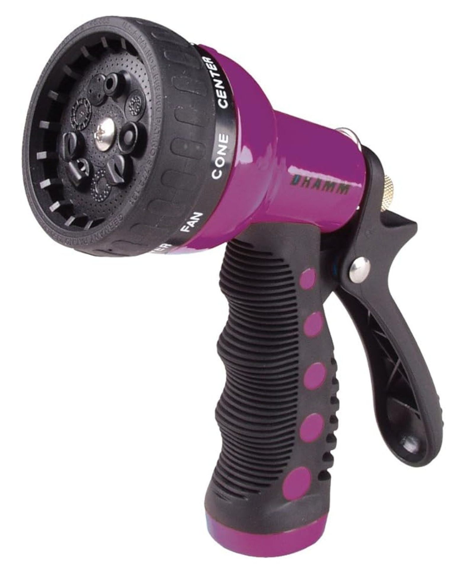 Metal Hose Nozzle Revolver 9 Pattern Adjustable Garden Hose Sprayer ...