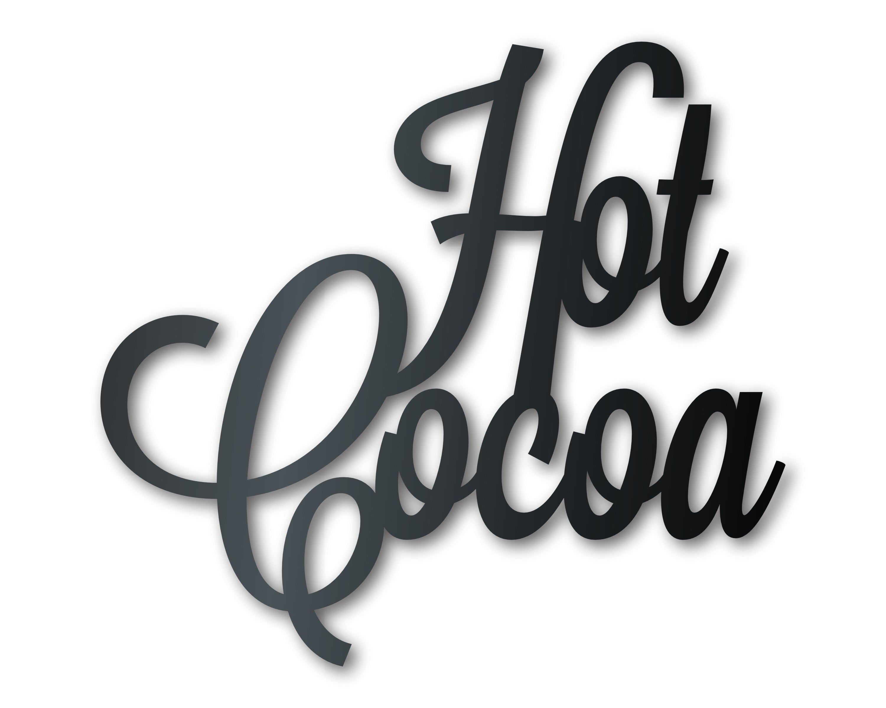 Metal Hot Cocoa Wall Art - Metal Word Craft - 14 Color Options 24 ...