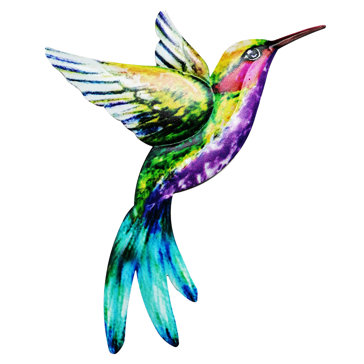 Metal Hummingbird Wall Art Deco Metal Colored Bird 3D Outdoor Sculpture ...
