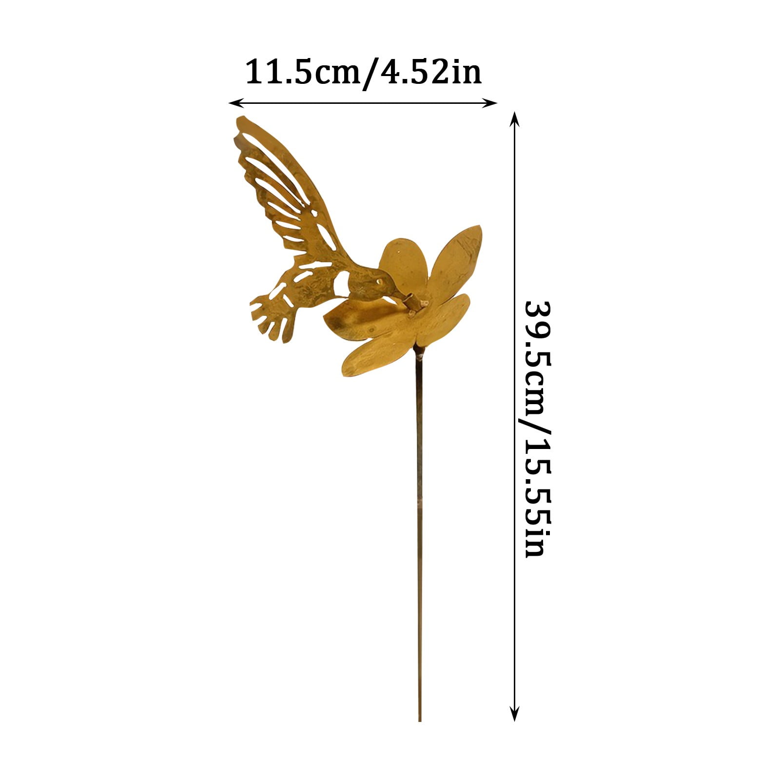 Metal Hummingbird With Flowers, Hummingbird With Garden Stake, Outdoor ...