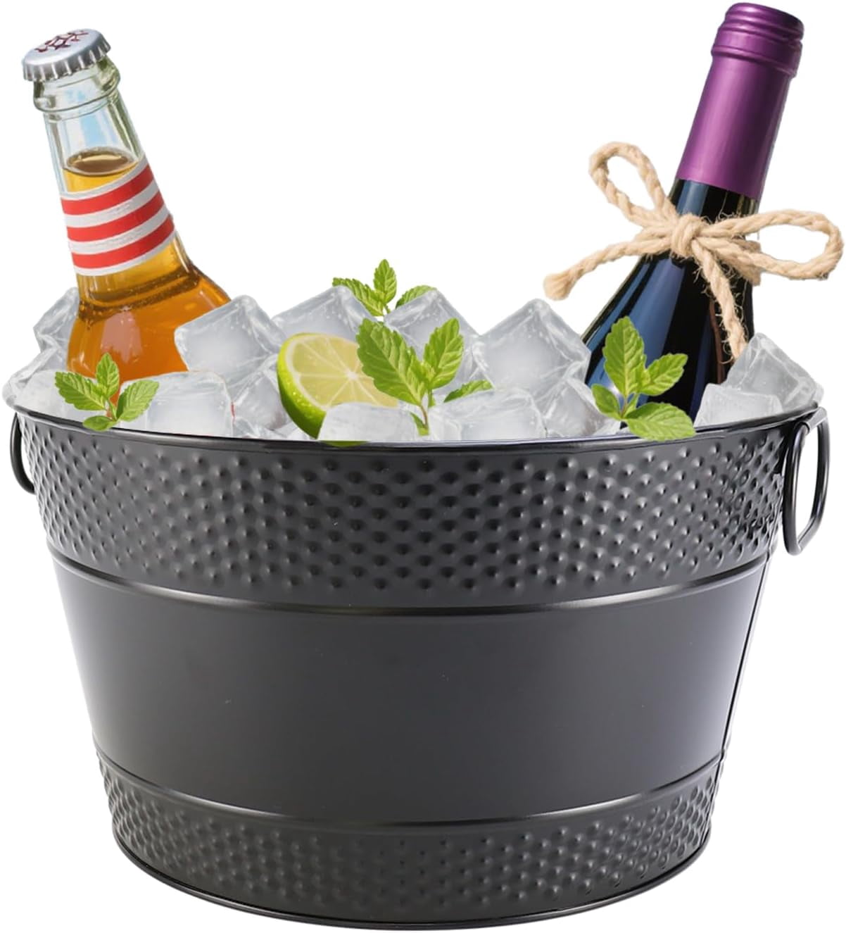 Metal Ice Bucket Galvanized Beverage Tub, Drink Buckets Large Cooler ...