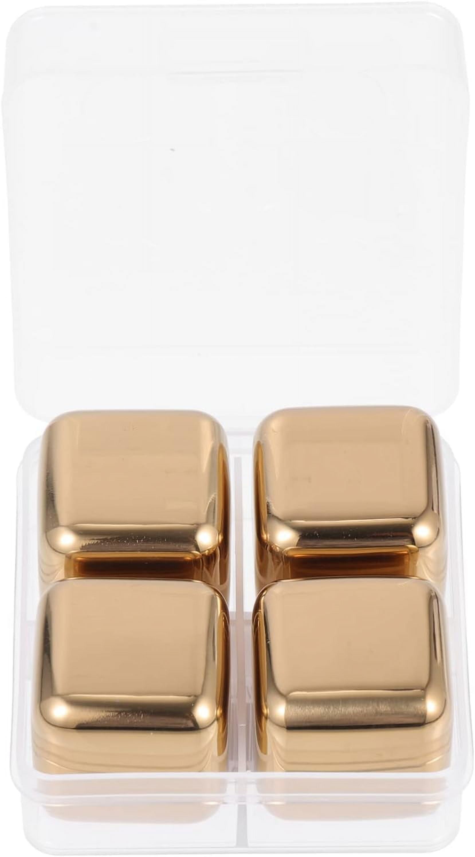 Metal Ice Cube 4Pcs Ice Cubes Whiskey Stones Stainless Steel Ice Cube ...