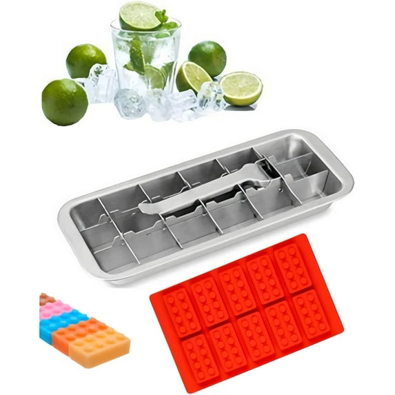 Metal Ice Cube Trays for Freezer with Easy Release Handle,and Building ...