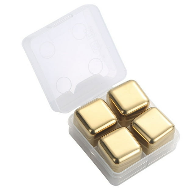 Metal Ice Cubes Stainless Steel Reusable Quick Chilling Clean Whiskey ...
