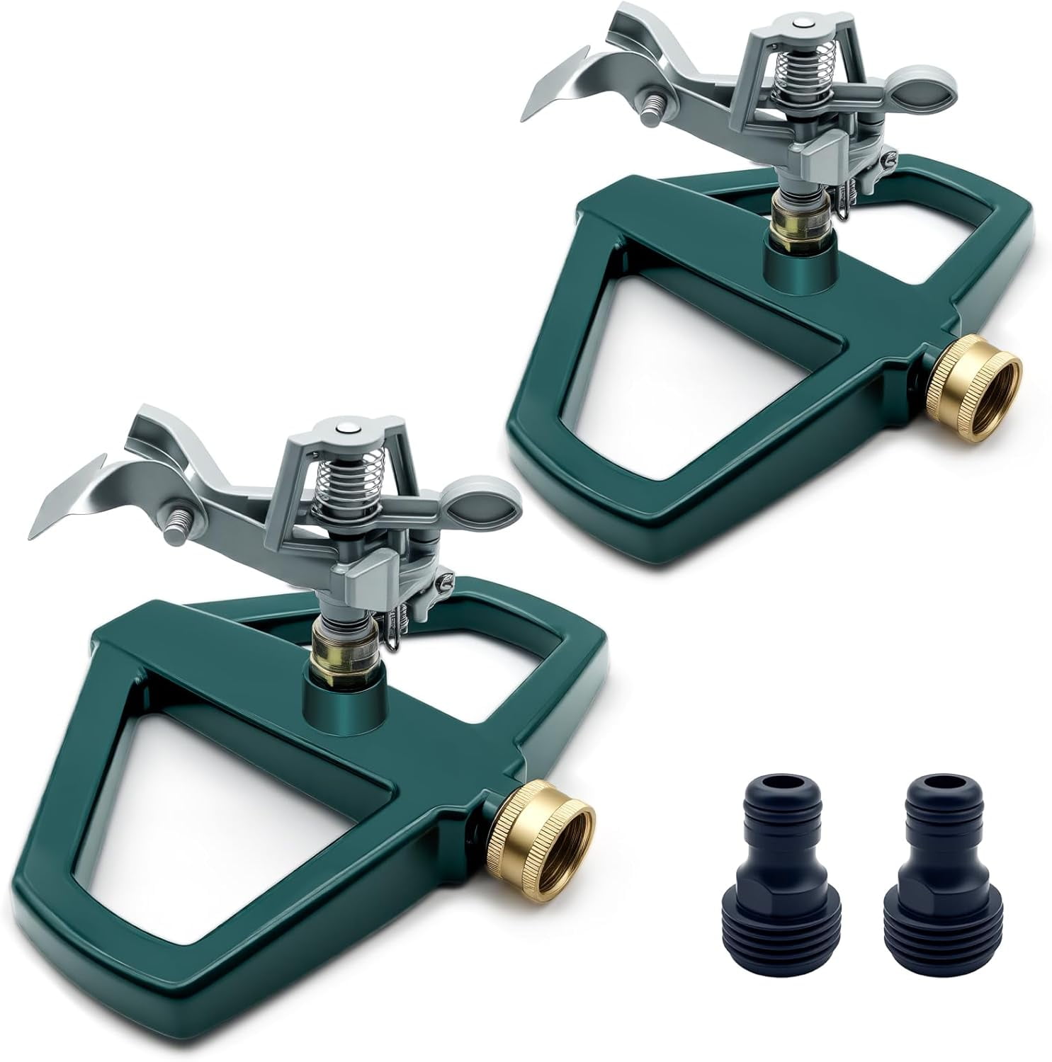 Metal Impact Sprinklers for Yard, 2 Pack, Heavy Duty Adjustable Lawn ...