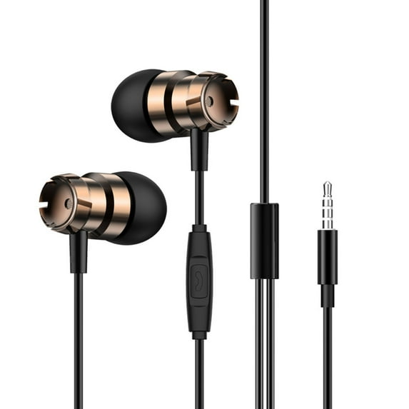 Metal In Ear Headphones with Microphone 35mm Wired Headset for ...