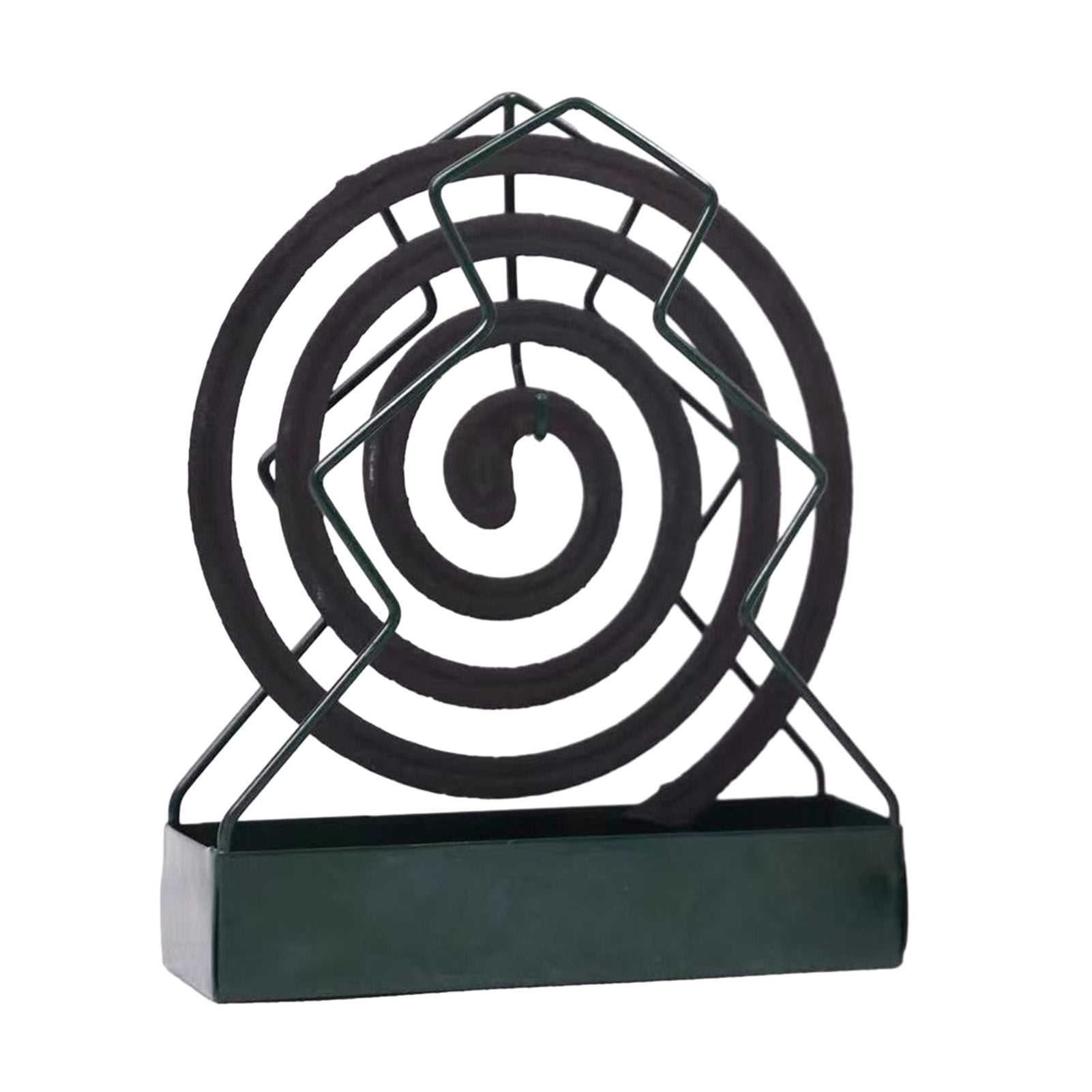 Metal Incense Coil Holder with Ash Catcher Tray Cat Ear Pine Tree ...