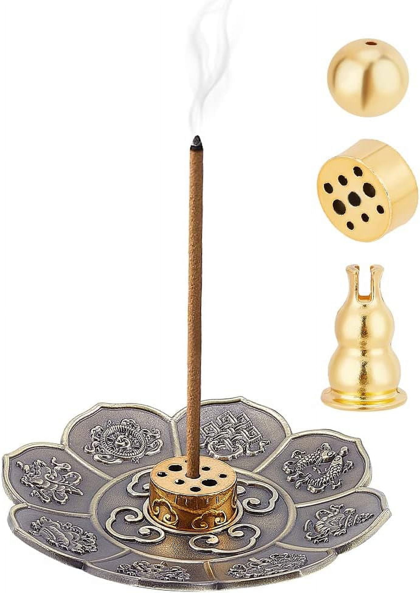 Metal Incense Stick Holder Retro Carving Pattern Incense Burner 4 in 1 ...
