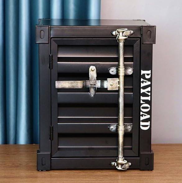 Metal Industrial Nightstand, Industrial Style Container Small Storage ...