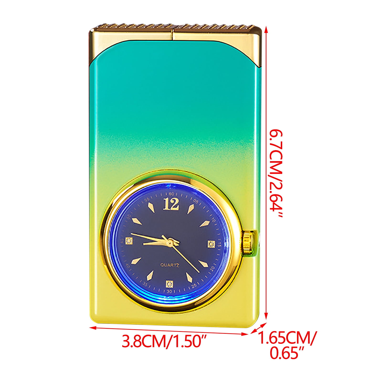 Metal Inflatable Lighter Double Flame Lighter With Quartz Dial LED ...