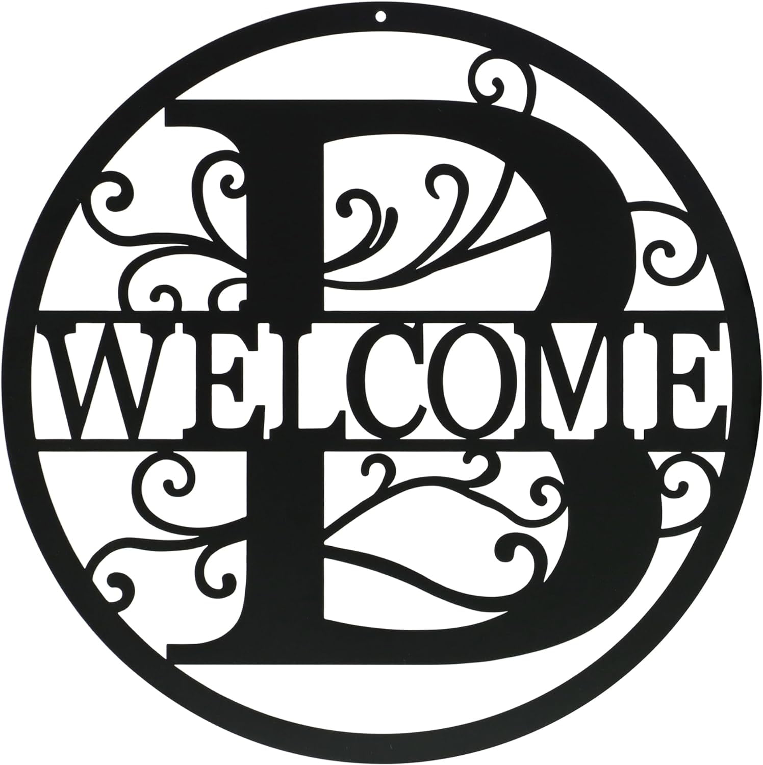 Metal Initial Welcome Sign Metal Monogrammed Sign Metal Letter Wall Art ...