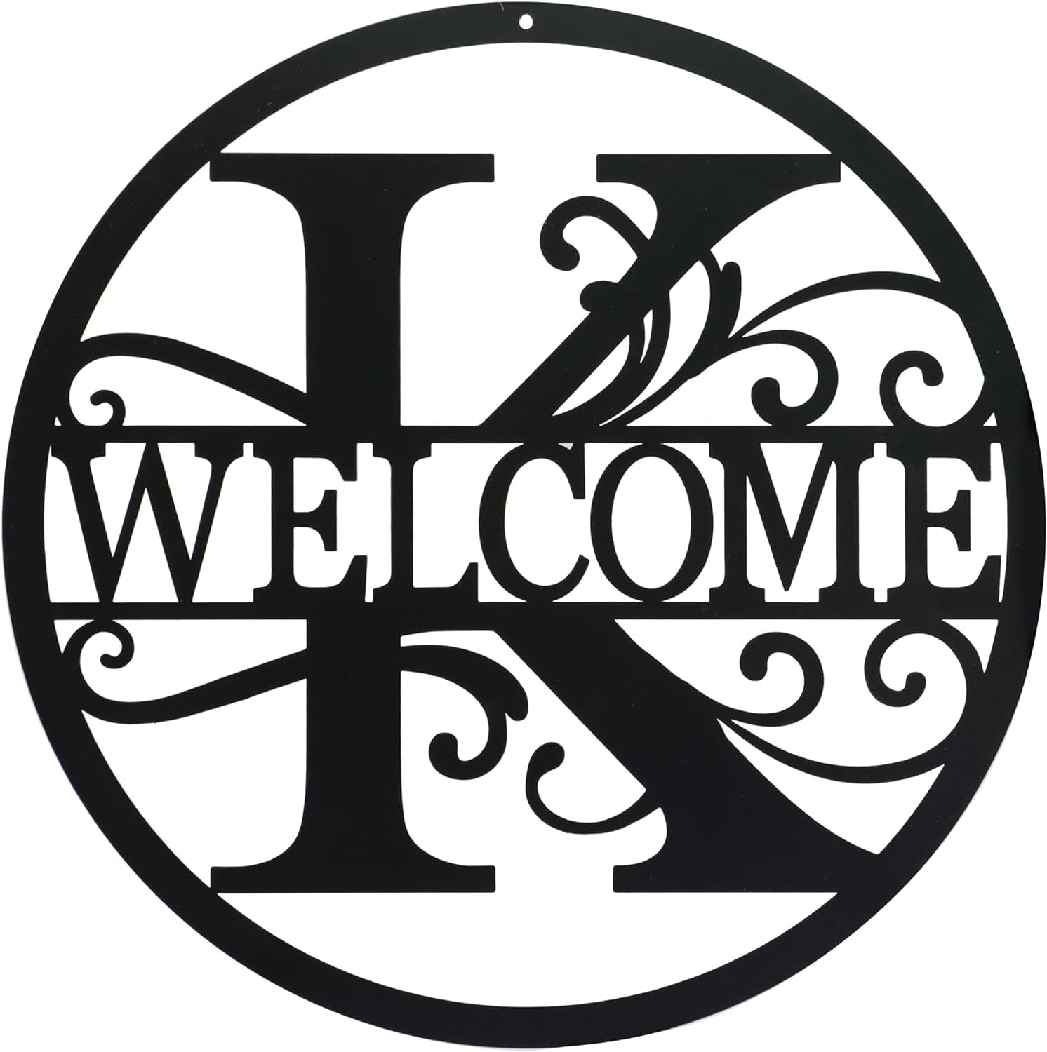 Metal Initial Welcome Sign Metal Monogrammed Sign Metal Letter Wall Art ...
