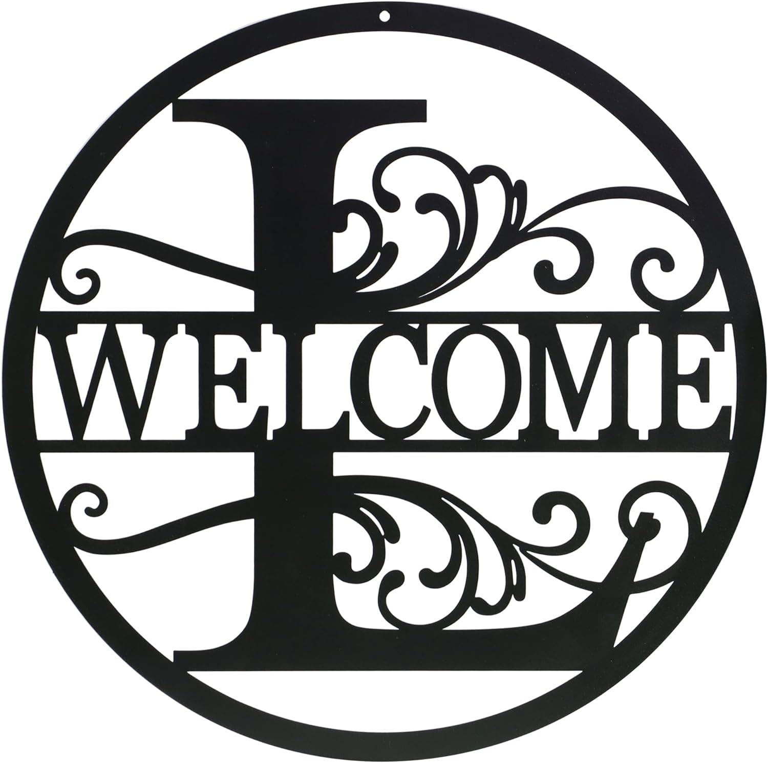 Metal Initial Welcome Sign Metal Monogrammed Sign Metal Letter Wall Art ...