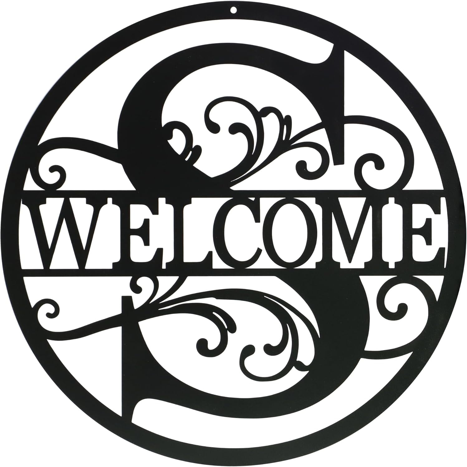 Metal Initial Welcome Sign Metal Monogrammed Sign Metal Letter Wall Art ...