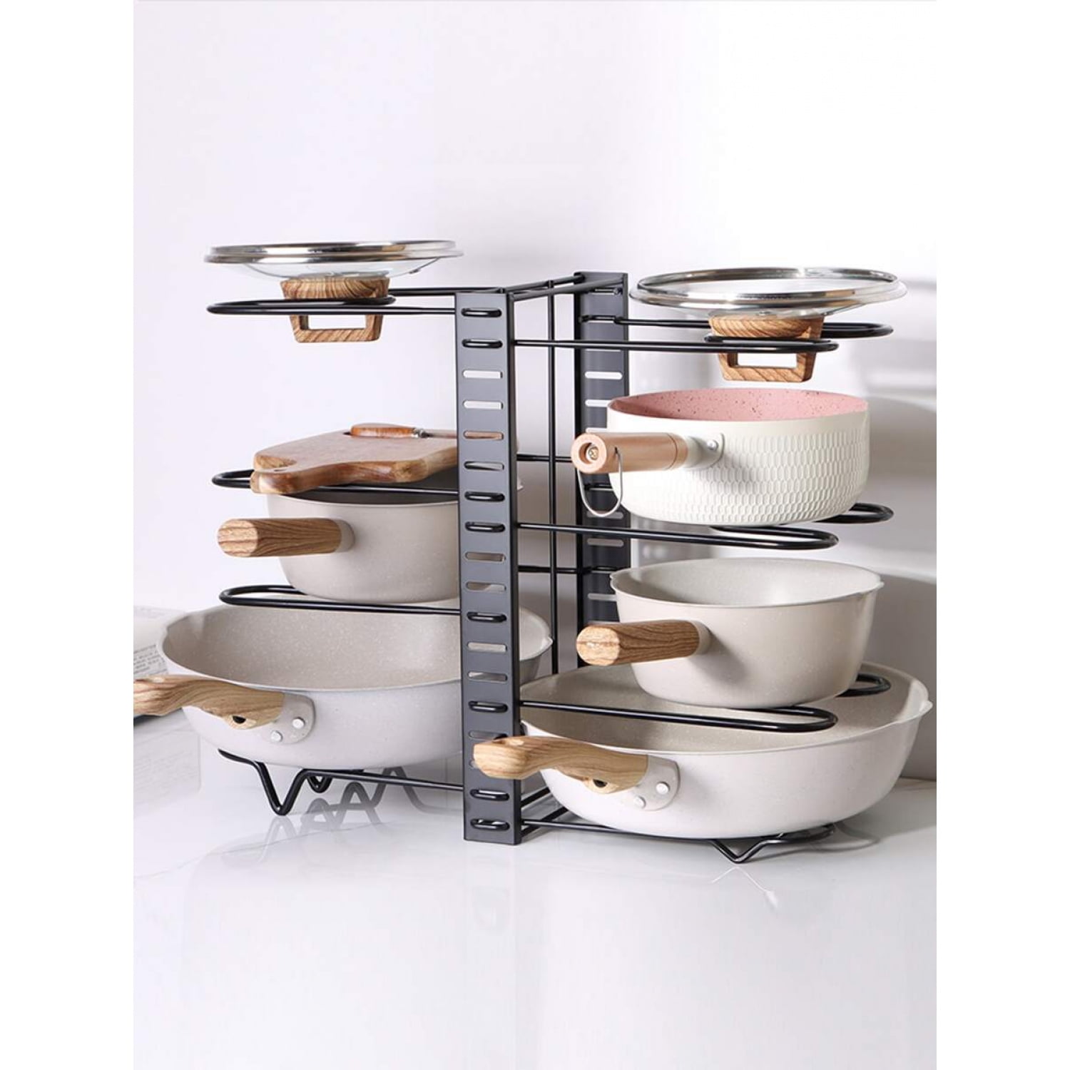 Metal Iron Art Multi-layer Standing Pot Lid Holder With Black Spray ...