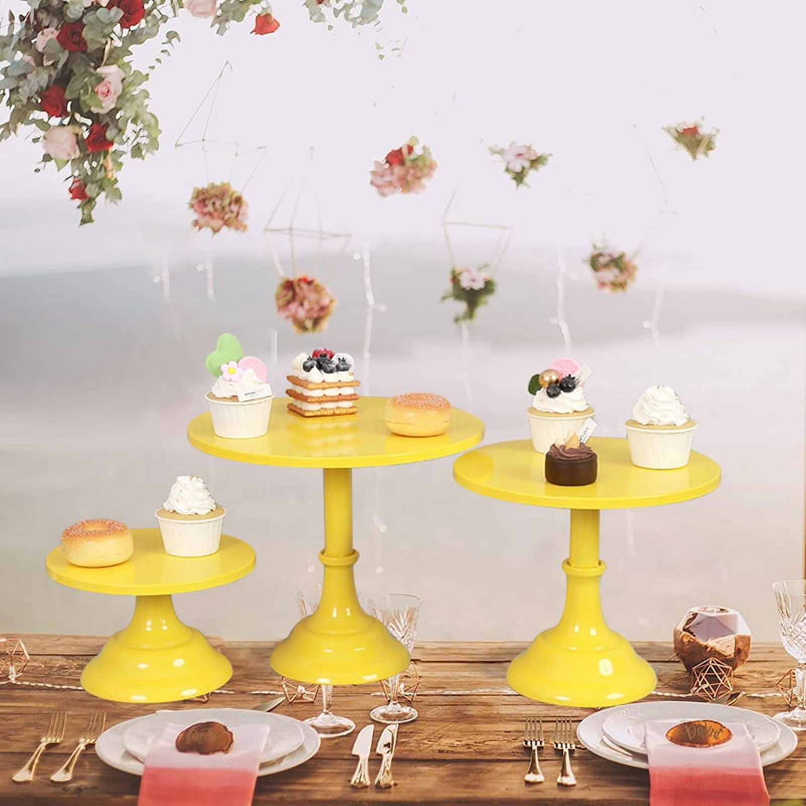 Metal Iron Cake Stand Round Pedestal Dessert Holder Cupcake Display ...