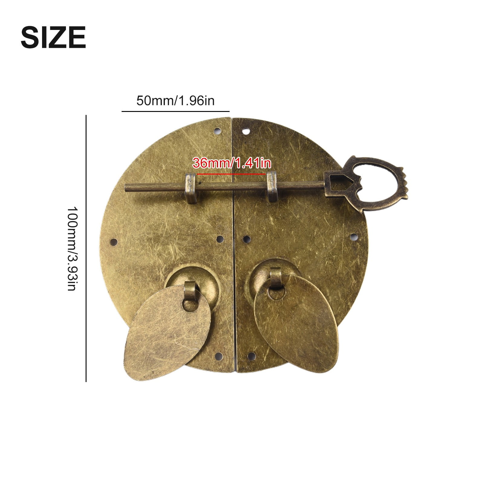 Metal Iron Chinese Dynasty Style Brass Furniture Door Pull Handle Latch ...