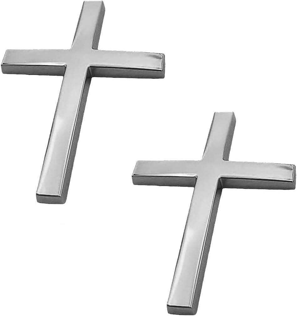 Metal Jesus Christ Cross Badge Stickers, 3D Three-Dimensional Metal ...
