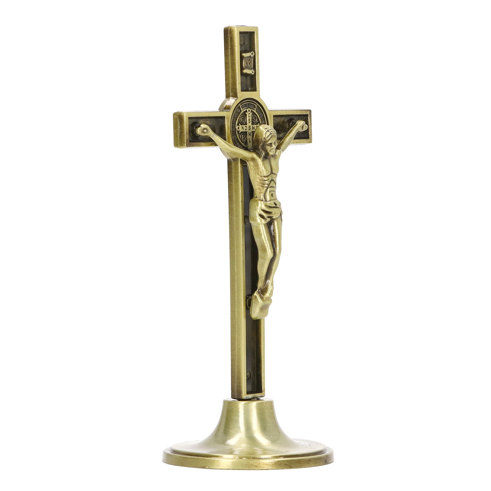 Metal Jesus Crucifix Table Crucifix , Hand Made Vertical Catholic ...