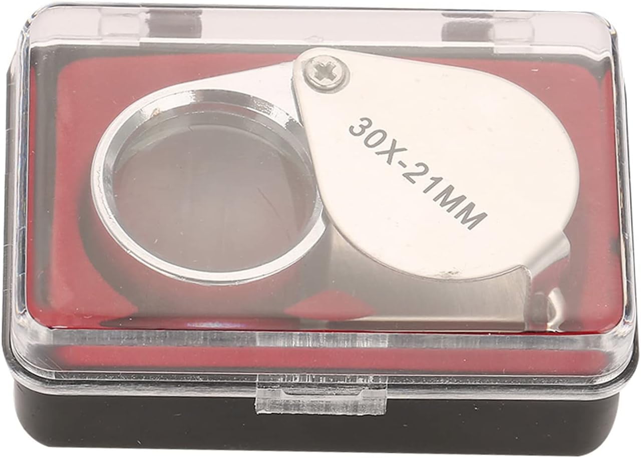 Metal Jewelry Loop Magnifier, 30X/20X Jewelers Eye Loupe with LED Light ...