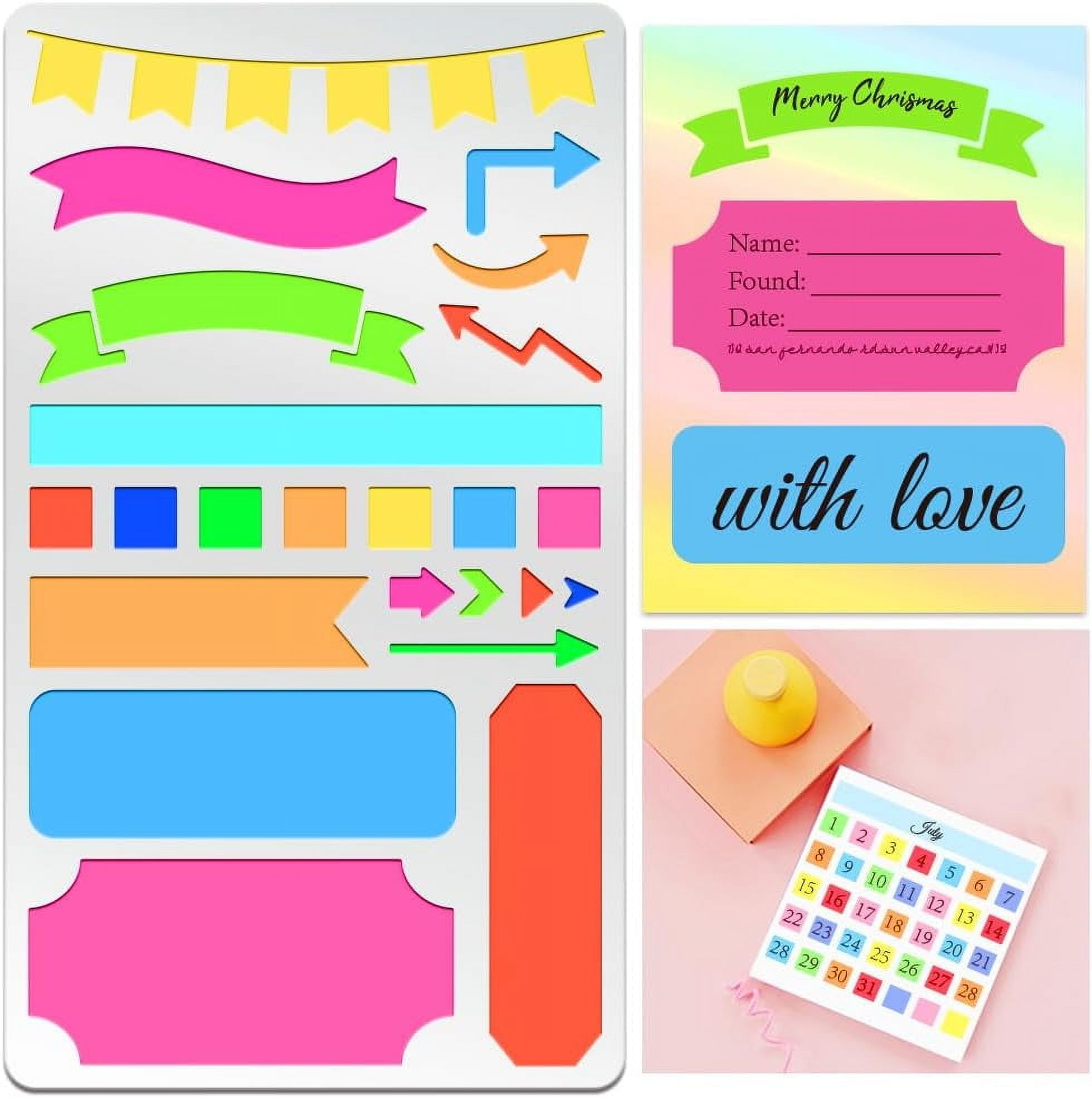 Metal Journal Stencils 4x7 Banner Stencils for Journaling Reusable ...