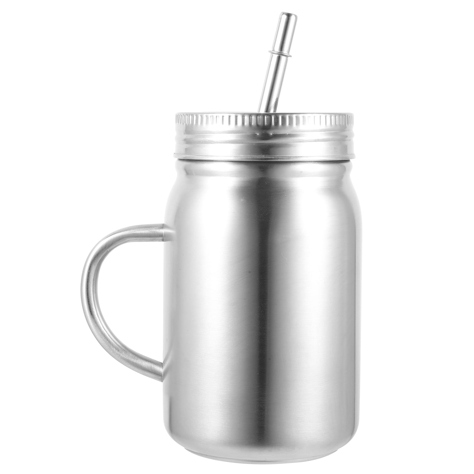Metal Juice Bottle Milk Tea Cup Juice Bottle with Straw Stainless Steel ...