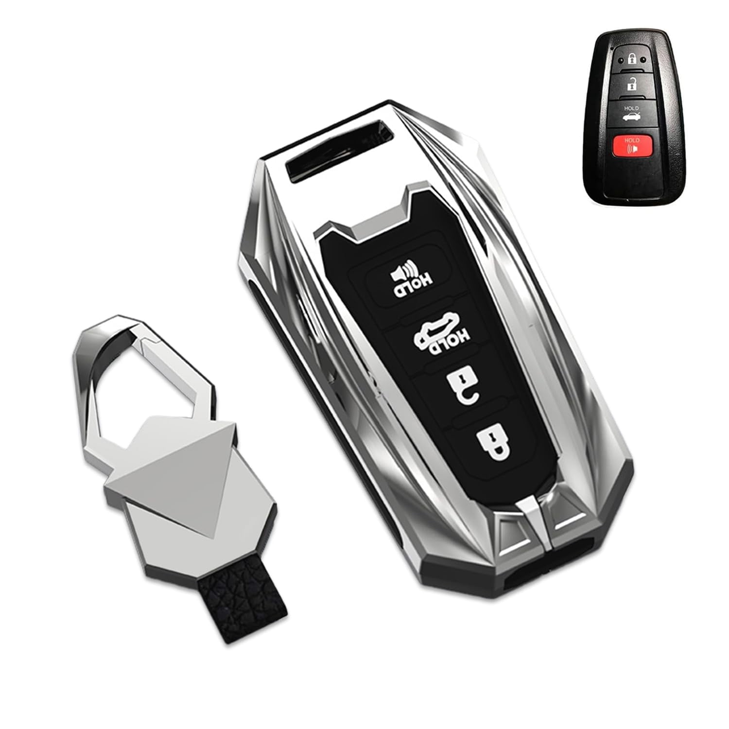 Metal Key Fob Case Cover Shell Smart Key Holder Protector Compatible ...