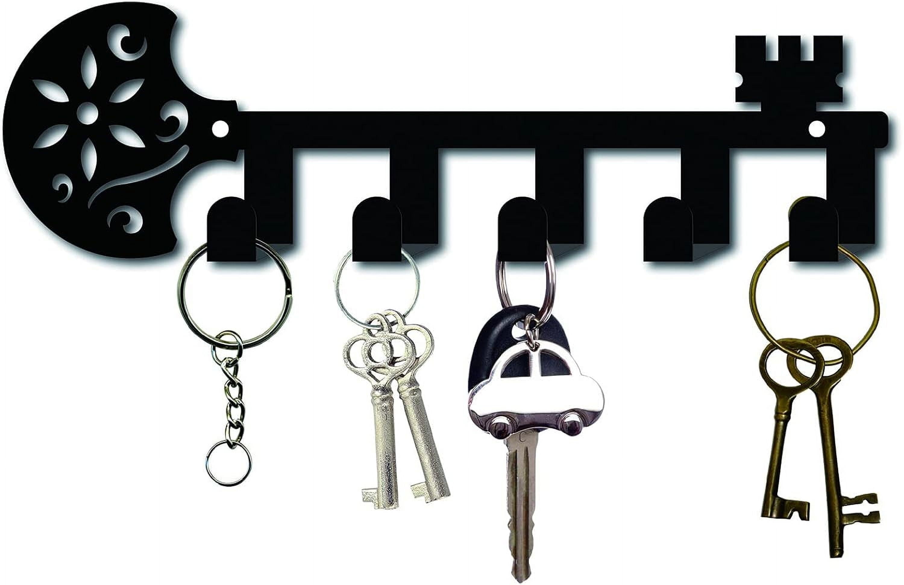 Metal Key Holder Black Key Hooks Wall Mount Hanger Decor Hanging ...