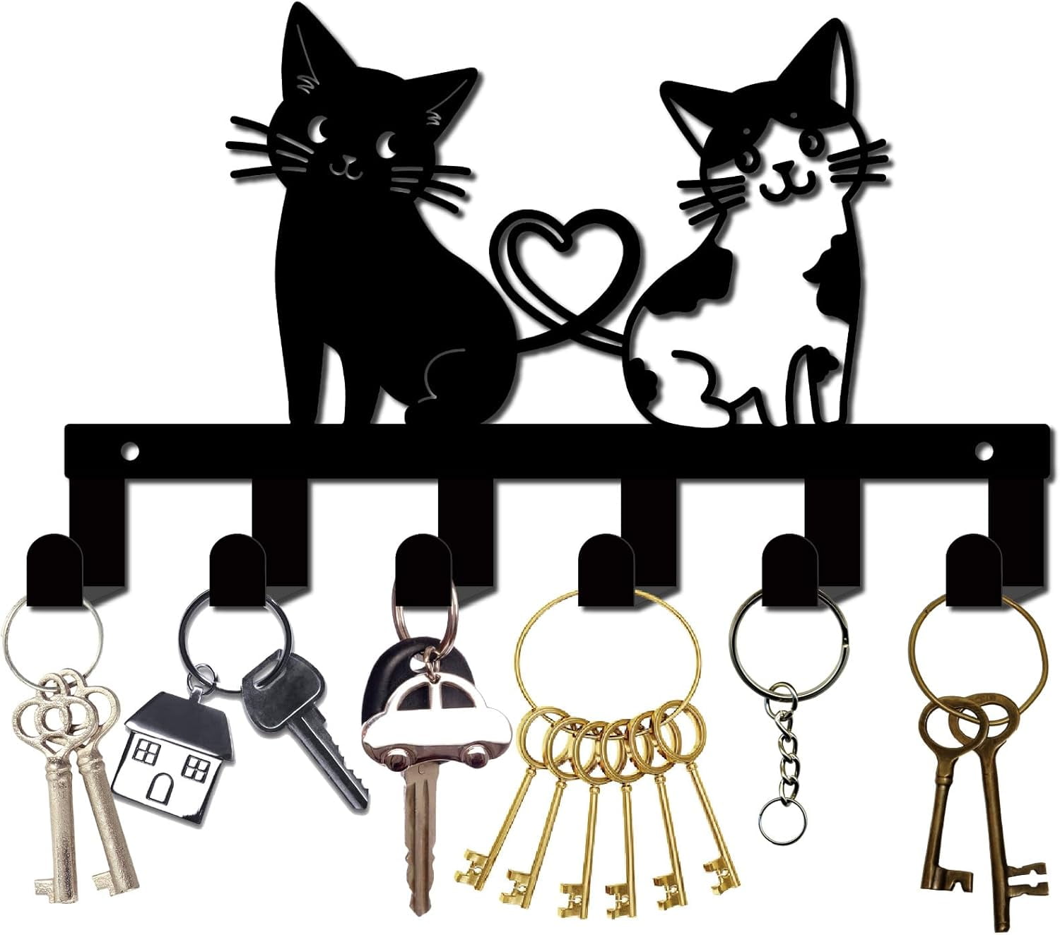 Metal Key Holder for Wall Key Hanger Metal Key Organizer Coat Rack with ...