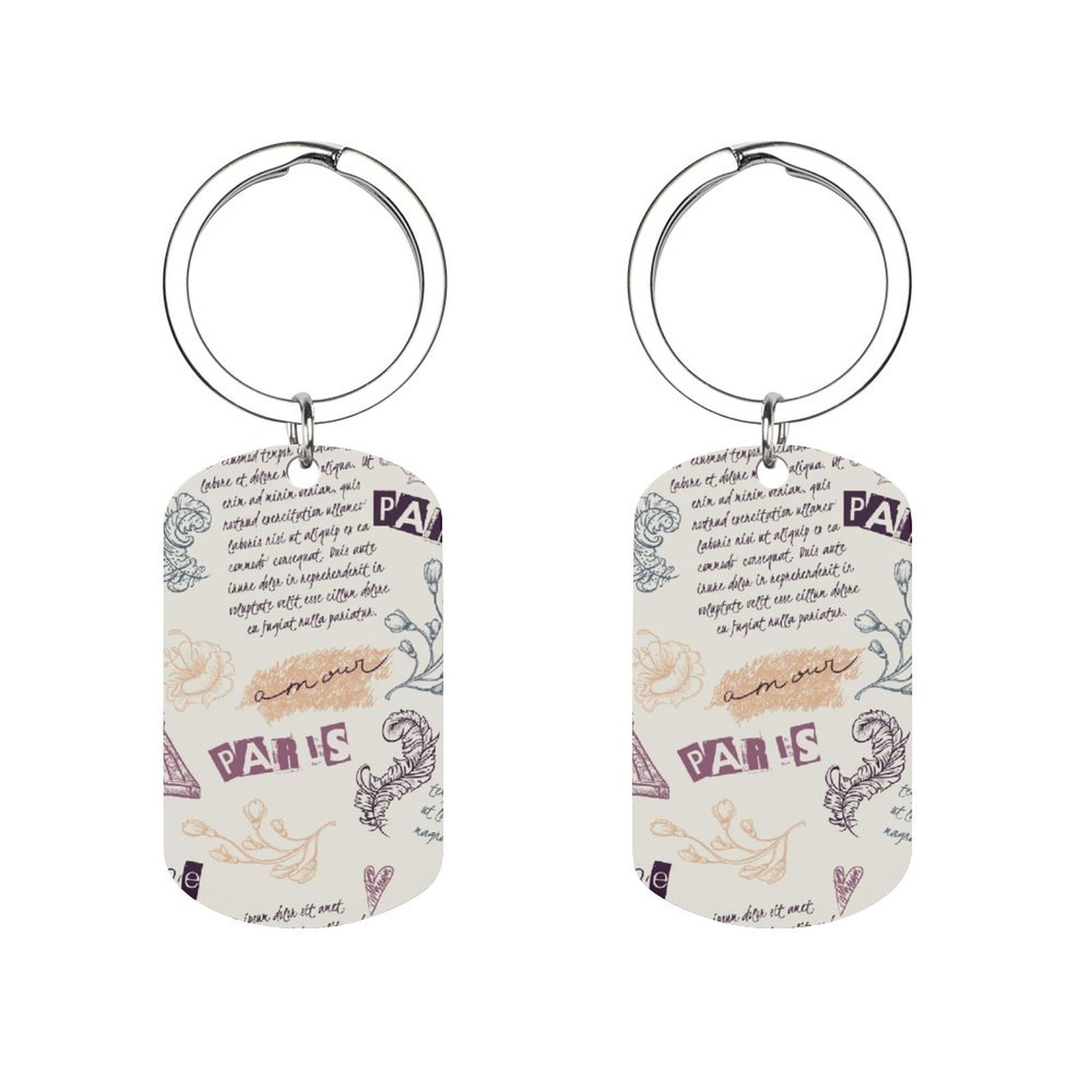 Metal Keychain 3.1×1.1in Material Solid Smooth No Trace Arc Design Used ...