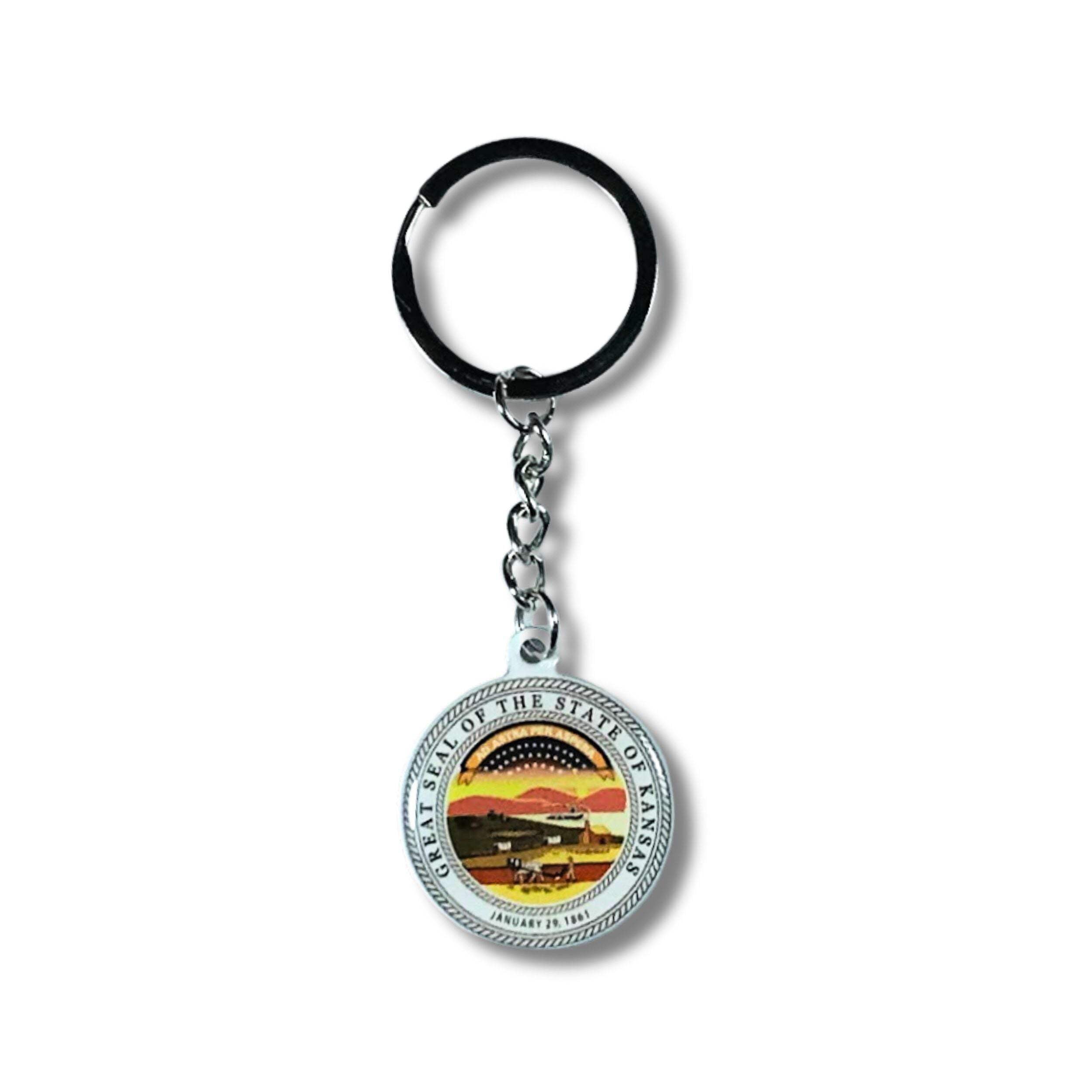 Metal Keychain - State Seal Kansas - USA | 1.18-Inch (3 cm) Keychain ...