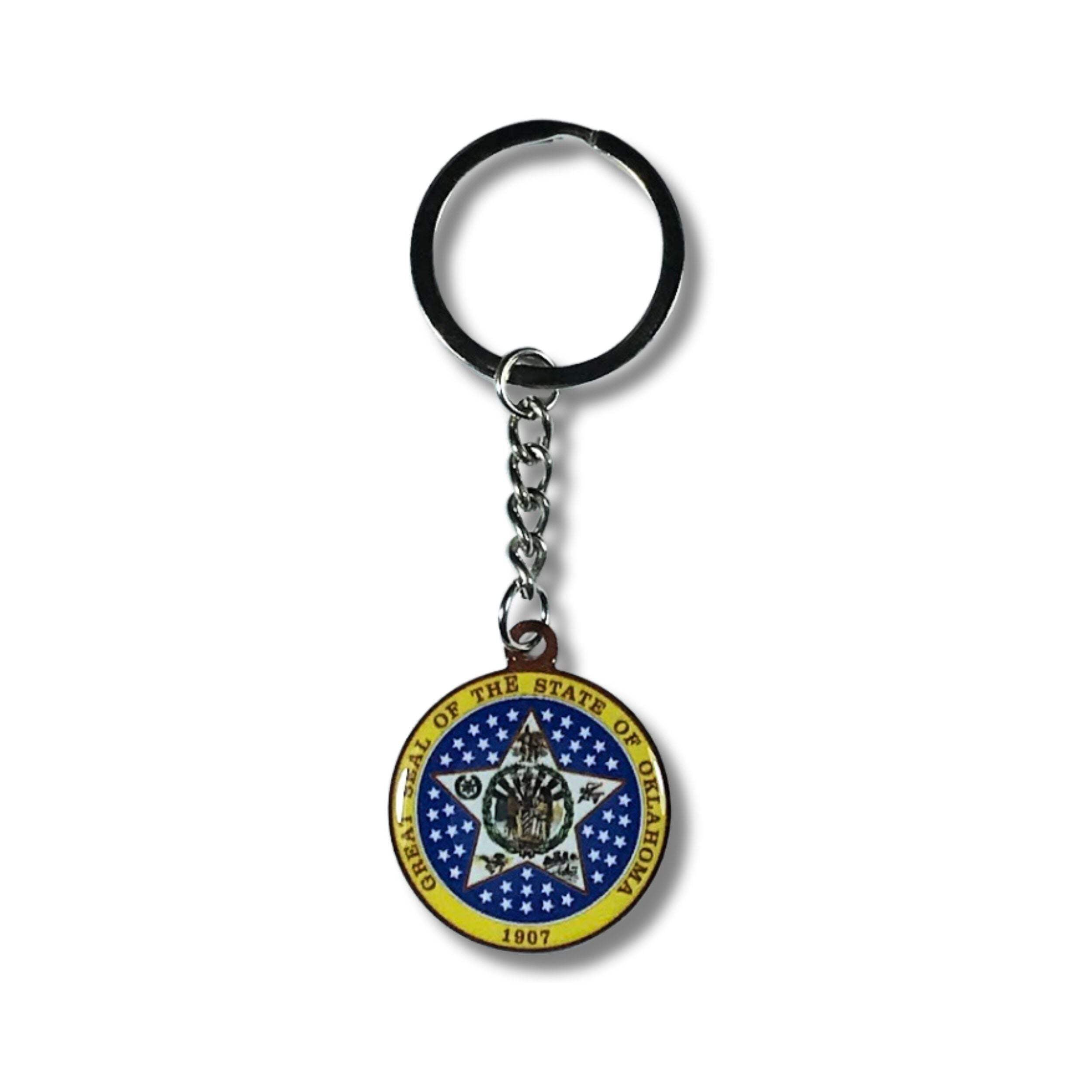 Metal Keychain - State Seal Oklahoma - USA | 1.18-Inch (3 cm) Keychain ...