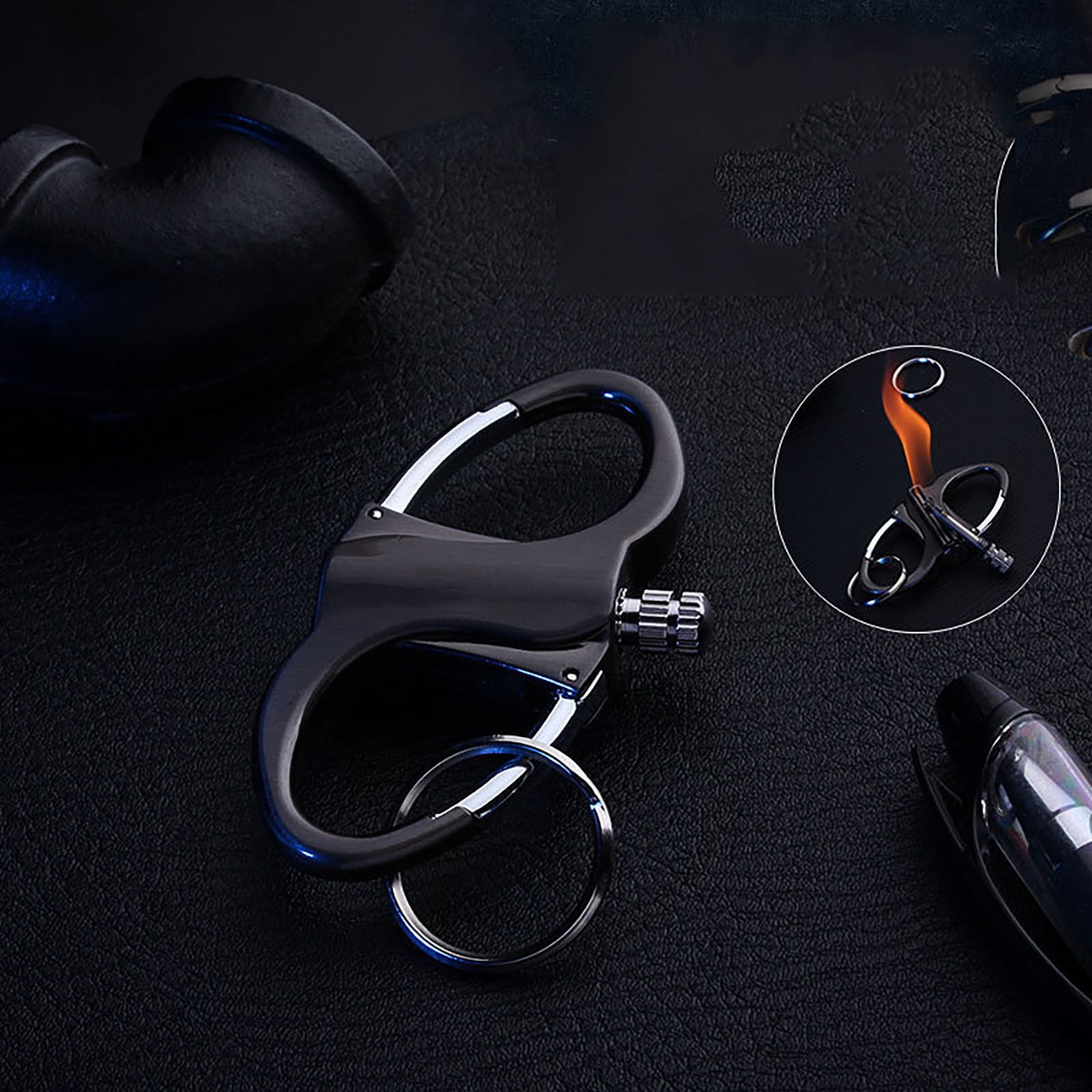 Metal Keychains, Permanent Match with Dual Side Flint Fire Starter ...