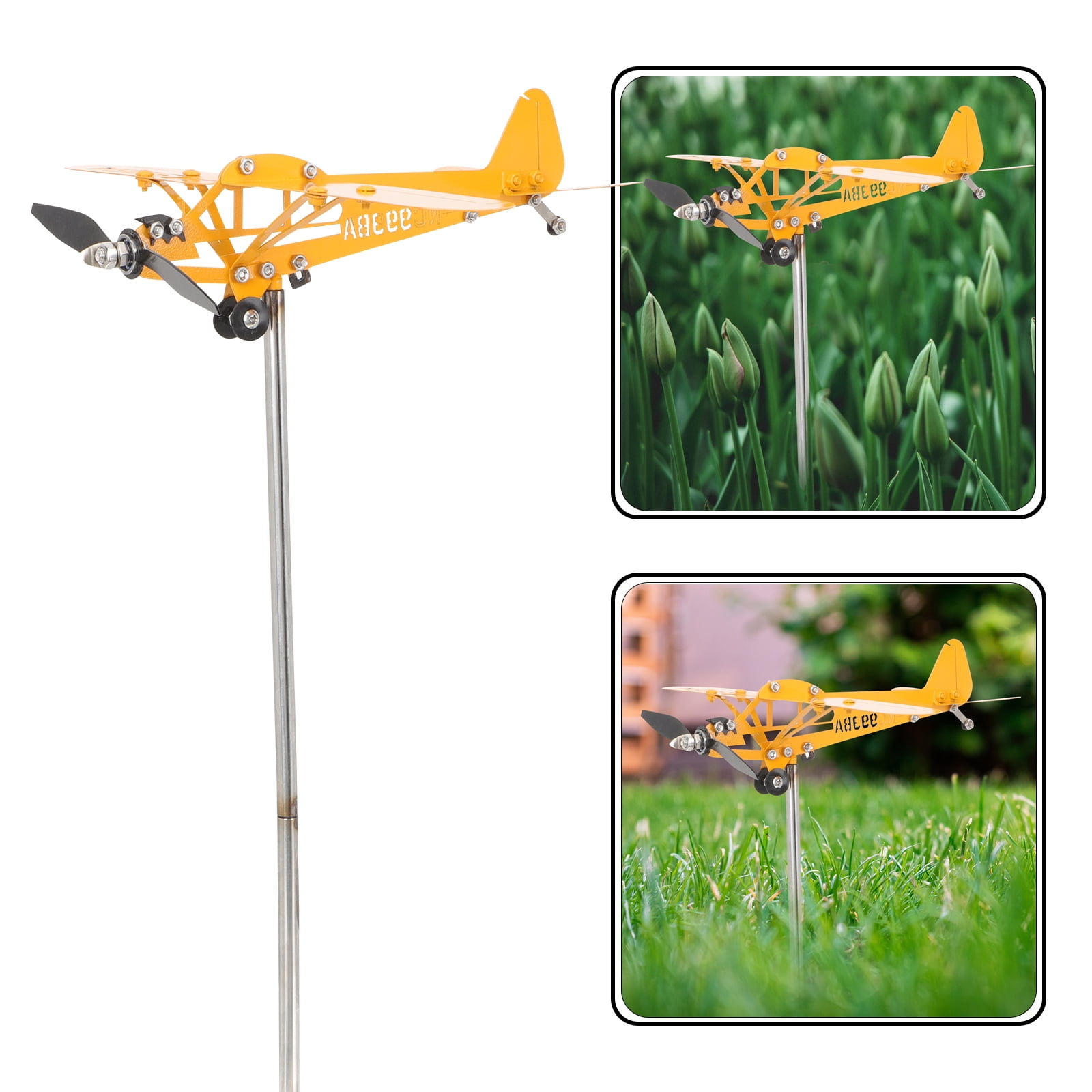Metal Kinetic Hollow Airplane Weathervane, Kinetic Metal Wind Spinners ...