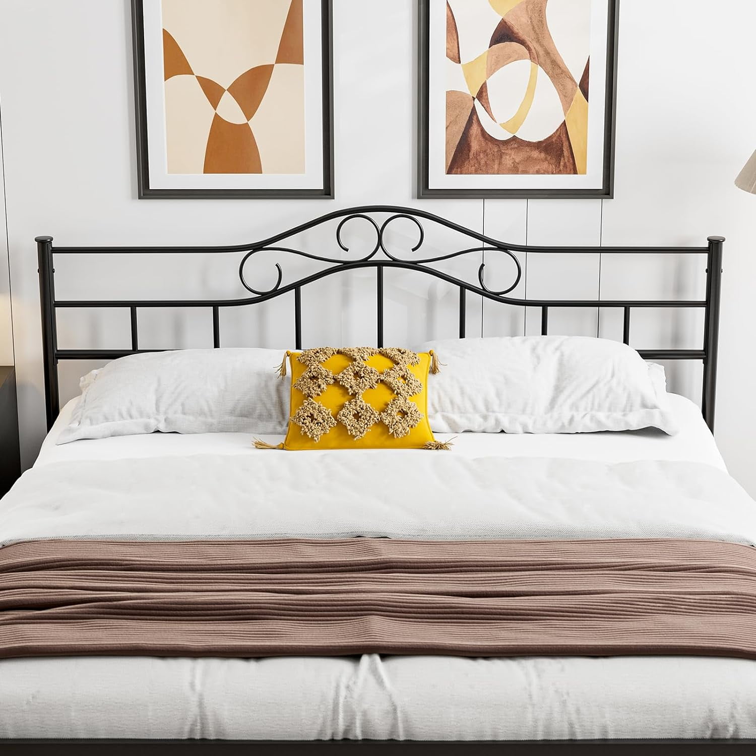 Metal King Headboard Only, Adjustable Height Steel King Size Headboard ...