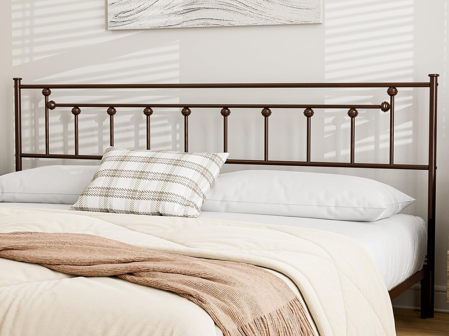 Metal King Headboard, Victorian Farmhouse Style, Easy Assembly, Steel ...