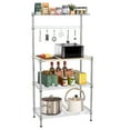 Metal Kitchen Bakers Rack, iRerts 4 Tier Metal Kitchen Organization ...