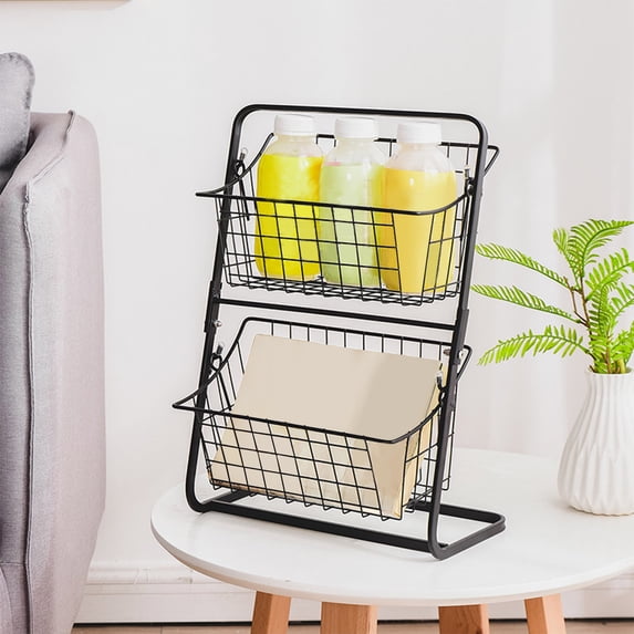 Metal Kitchen Fruit & Vegetable Basket – Large Capacity Countertop ...