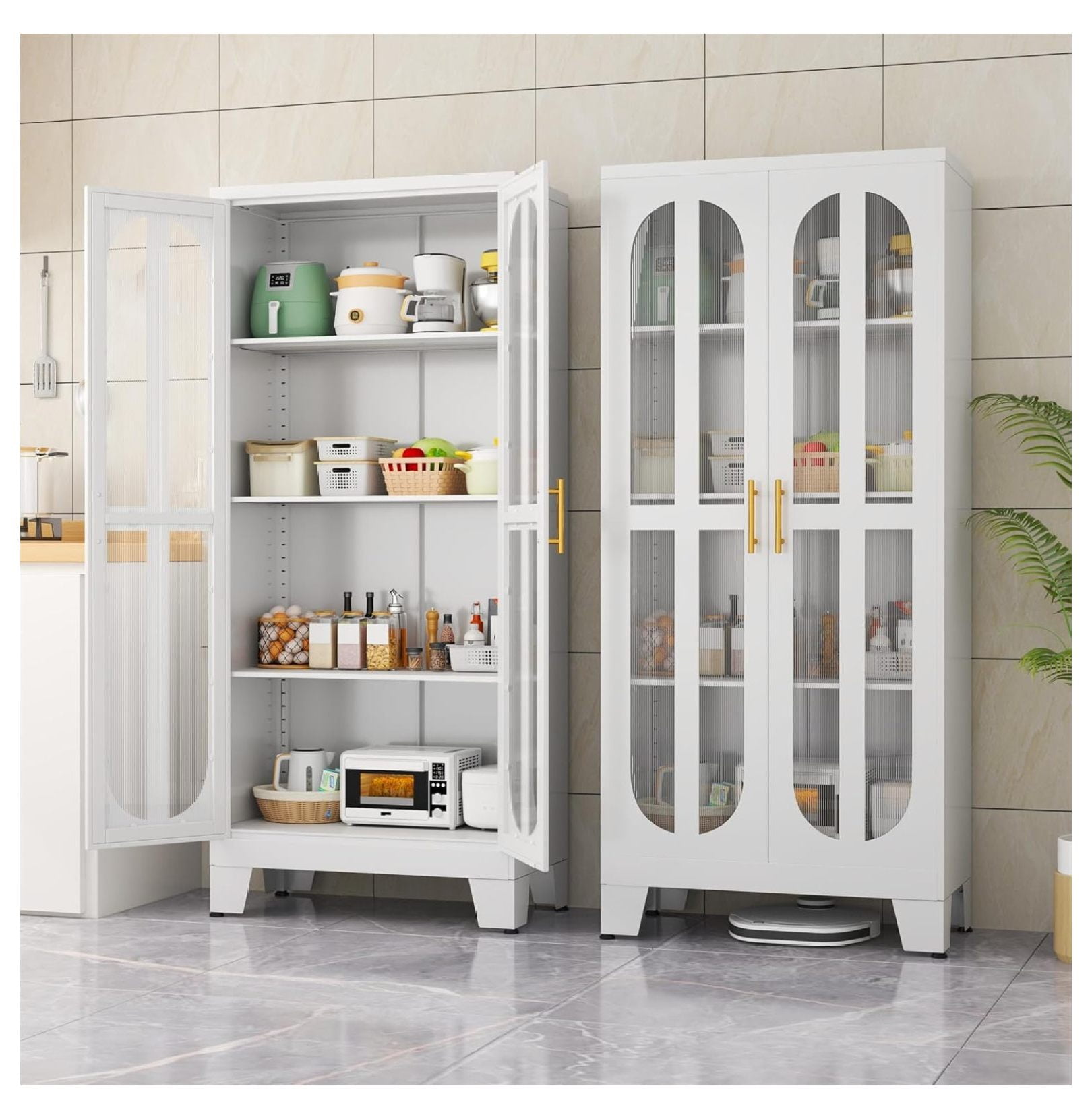 Metal Kitchen Pantry Storage Cabinet,Food Pantries Cabinets with ...