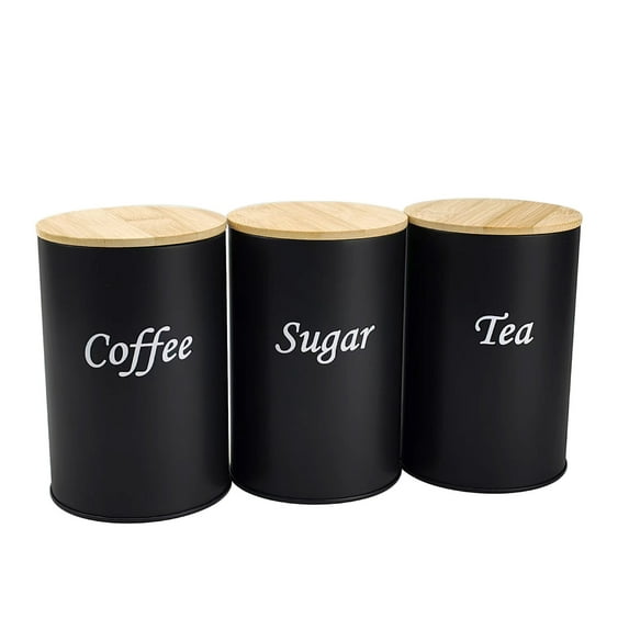 Metal Kitchen Storage Set Airtight Food Containers For Coffee Tea And ...