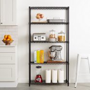 Muscle Rack 5 Tier Wire Shelving Unit with Hooks in Silver - Walmart.com