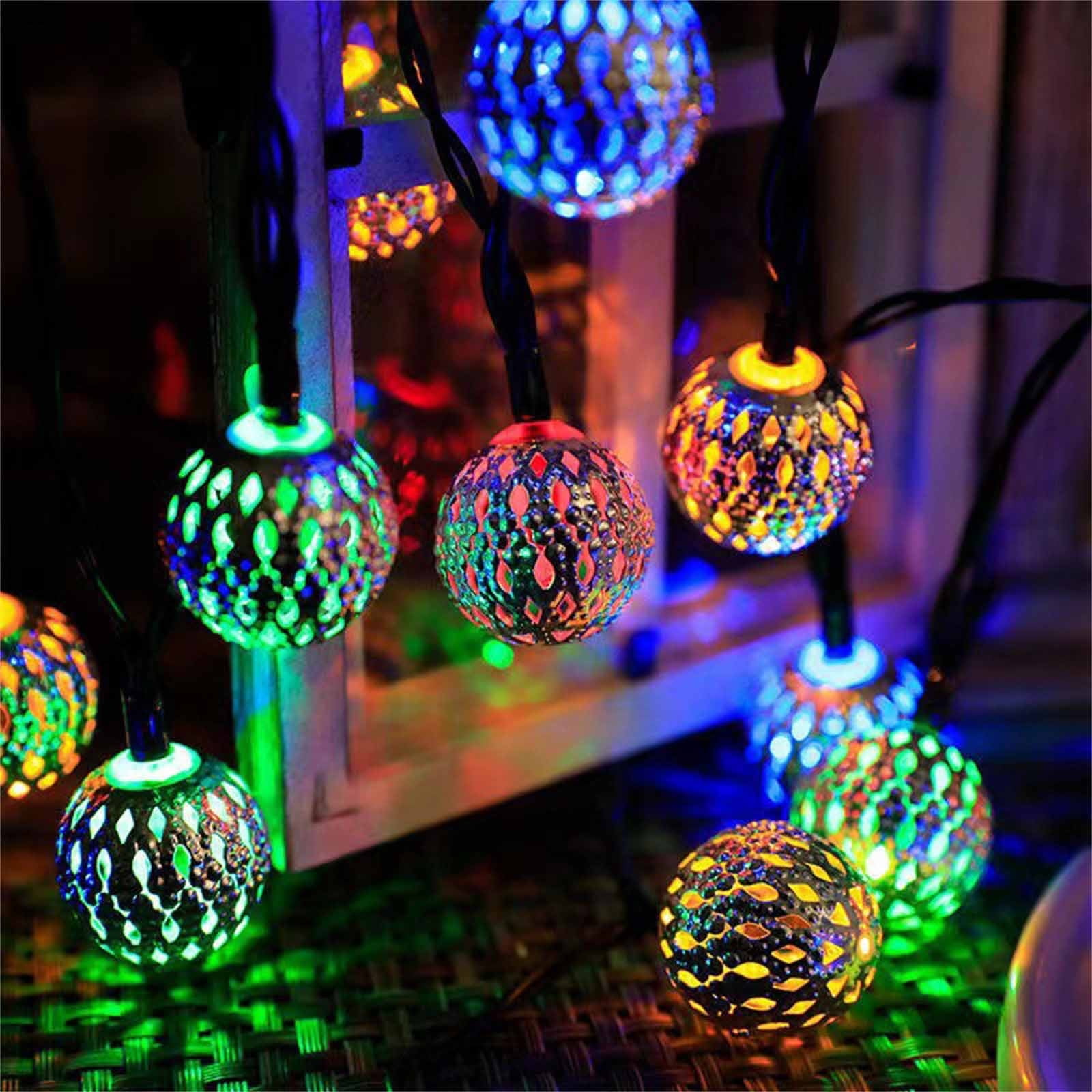 Metal LED String Lights, Battery Operated Christmas Lights, Waterproof ...