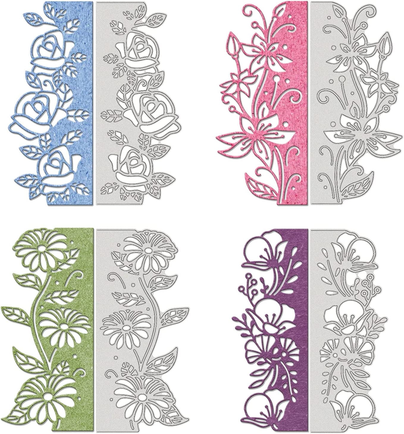 Metal Lace Flower Edge Border Cutting Dies Stencils for DIY ...