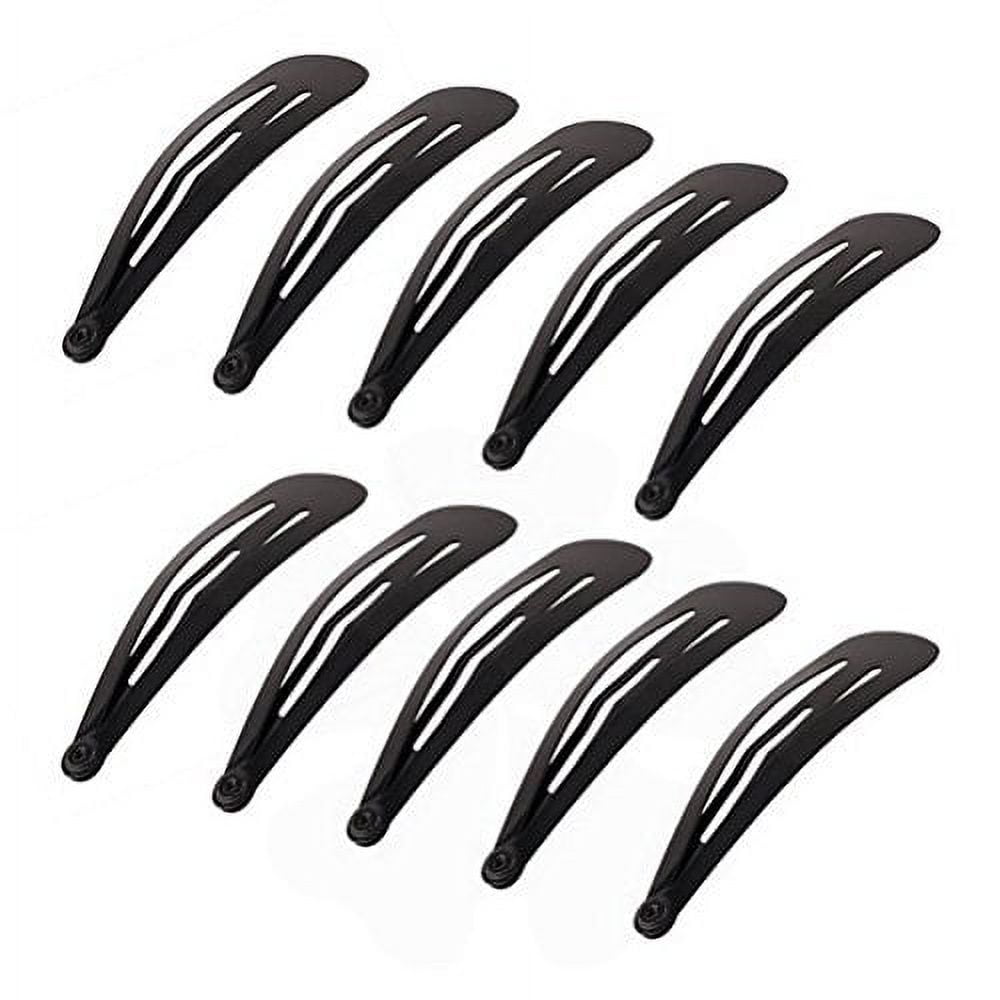 Metal Lady Bendy Snap Bow Prong DIY Hair Barrettes Clips Black 10pcs by ...